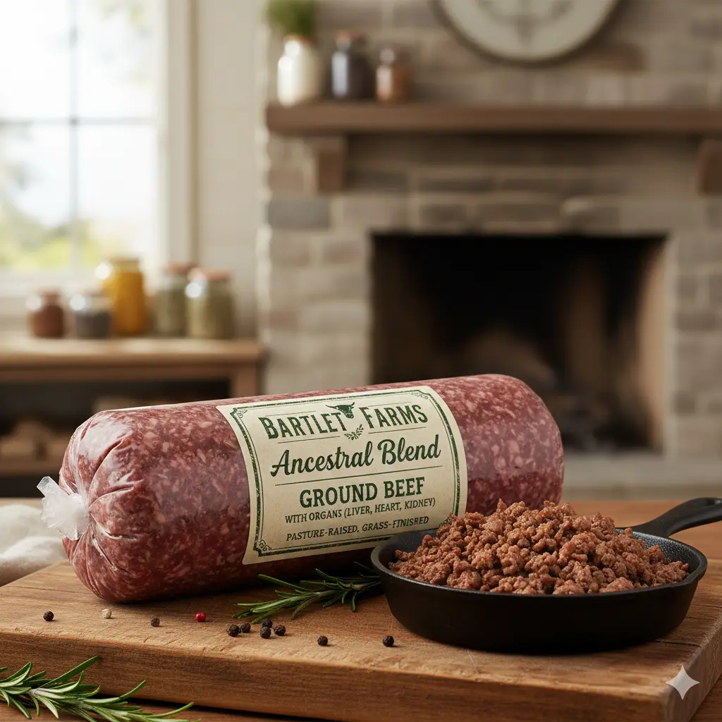 old Beef, Ancestral Blend Chub 10% (lb) | Bartlett Farms Store